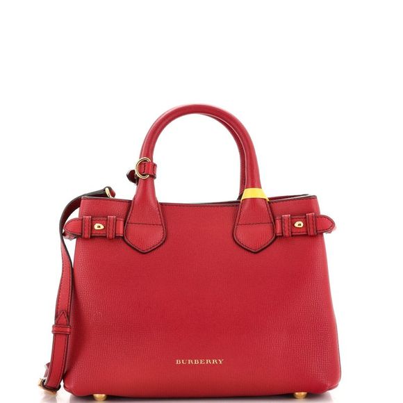 Burberry | Bags | Burberry Banner Tote Leather And House Check Canvas ...